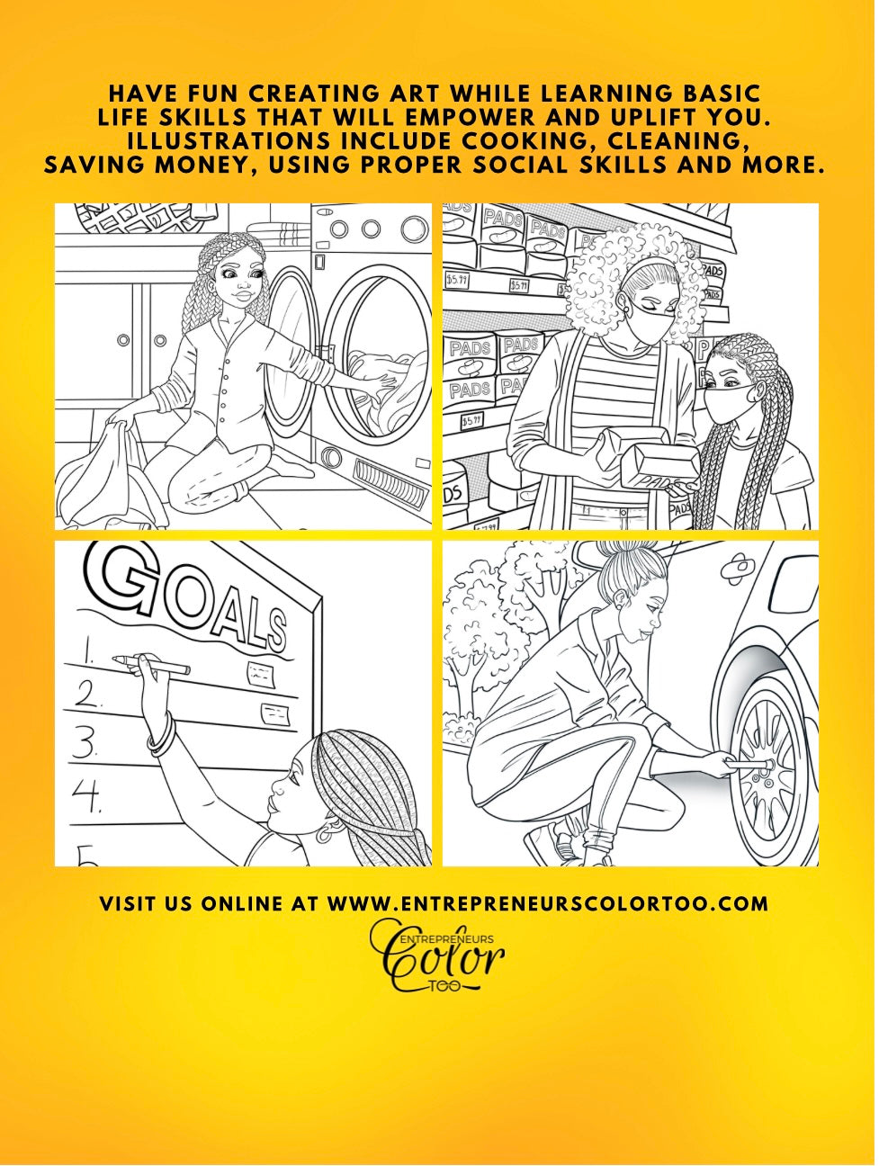 Teen Life Skills Coloring Book – Entrepreneurs Color Too